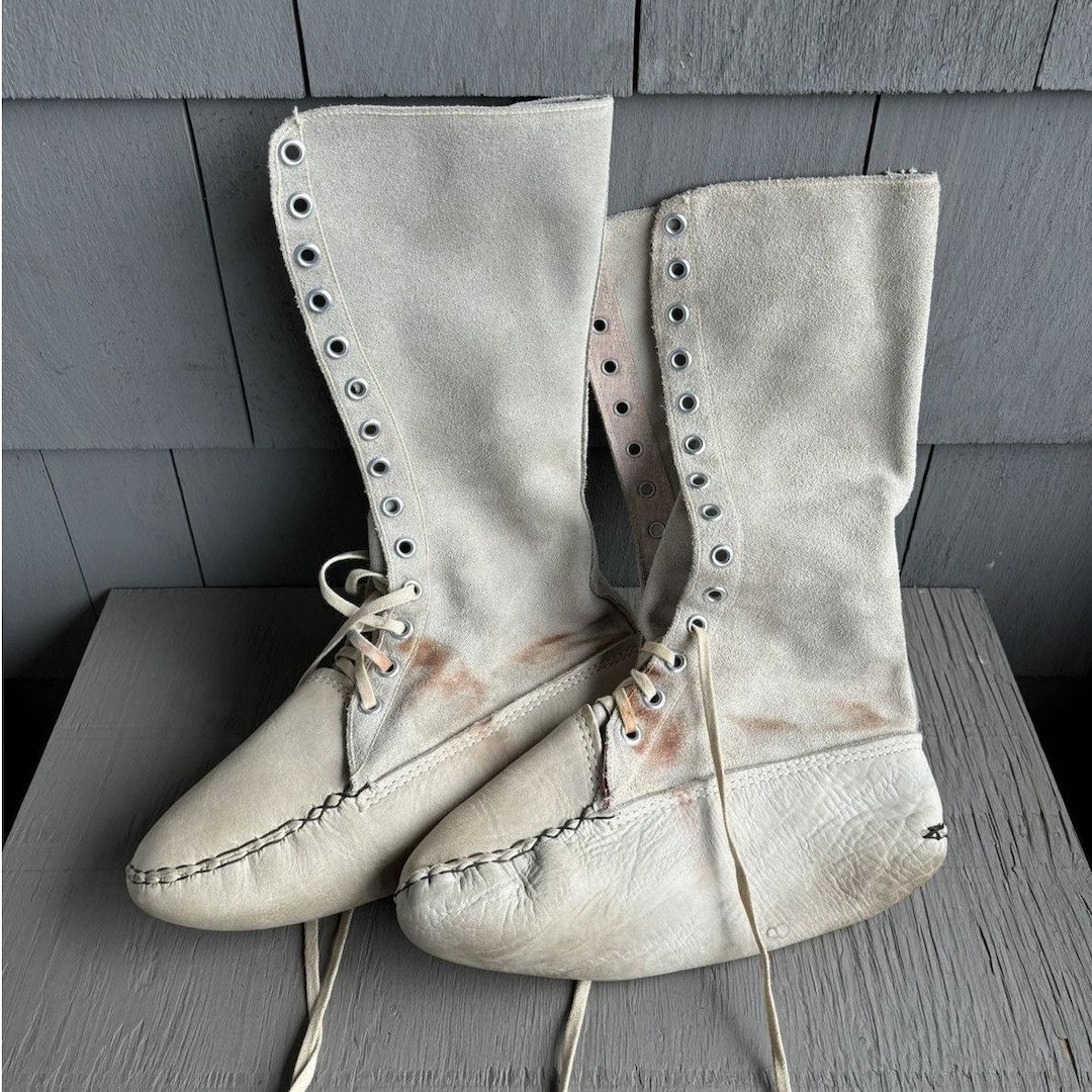 Vintage Suede Mukluk Boot Native American Moccasin Tall Snow Vintage ...