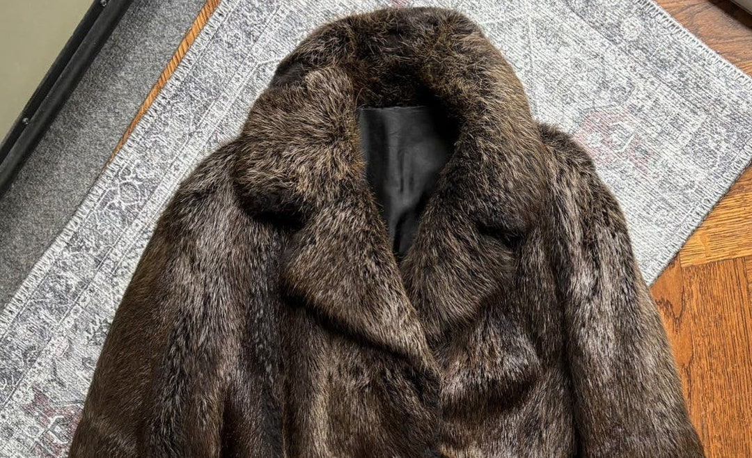 Vintage Fur Coat Mink Fur Beaver Fur Otter Fur Driving Blazer Peacoat M ...