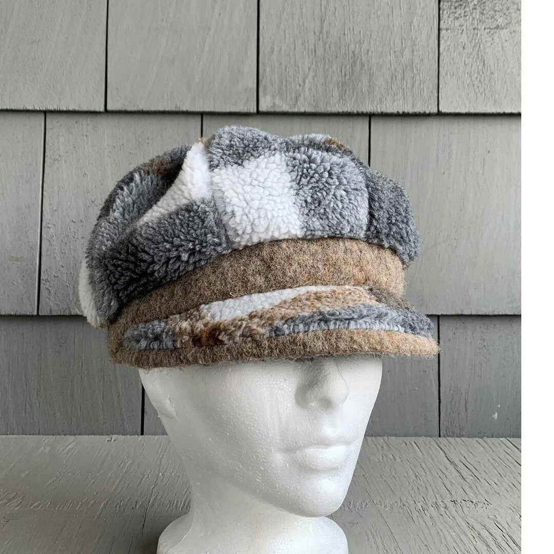 2000s Newsboy Cap Y2K Vintage Wool Slouchy Hat Camp Ivy Flat Boucle ...