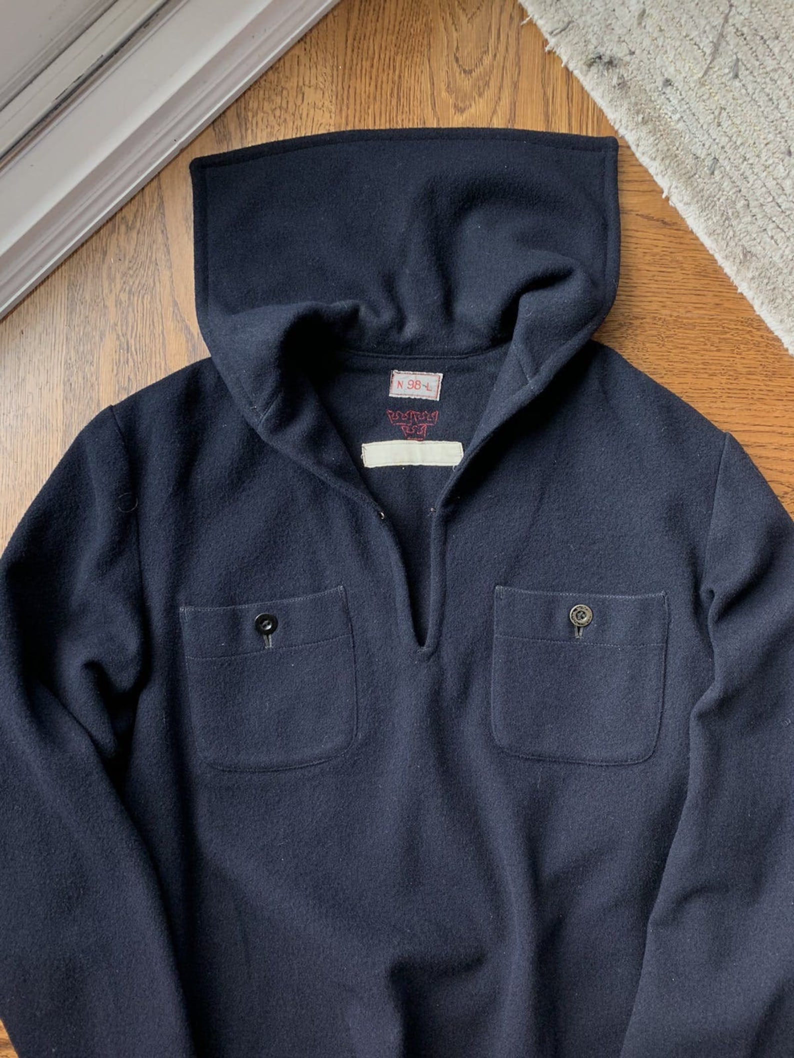 1960s Swedish Navy Wool Smock Vintage Sailor Pullover Vintage Anorak ...