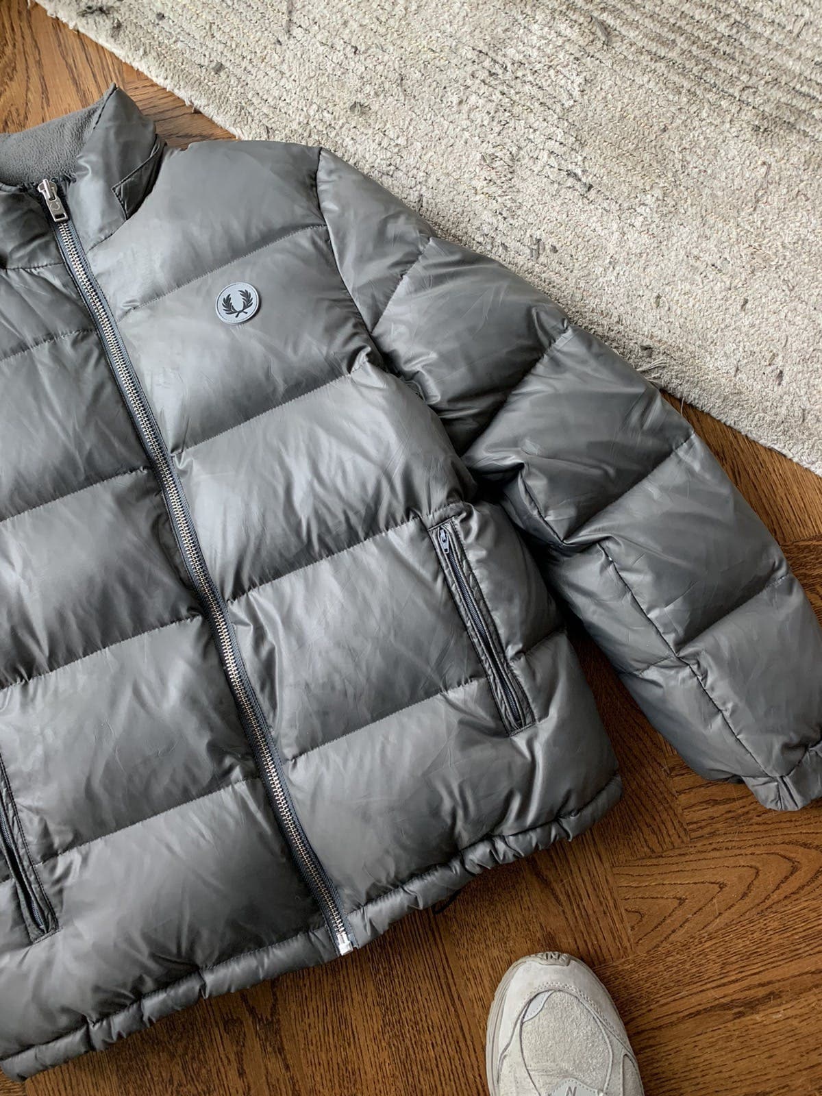 Fred Perry Down Puffer Jacket Vintage Feather Winter Coat Mens Medium ...