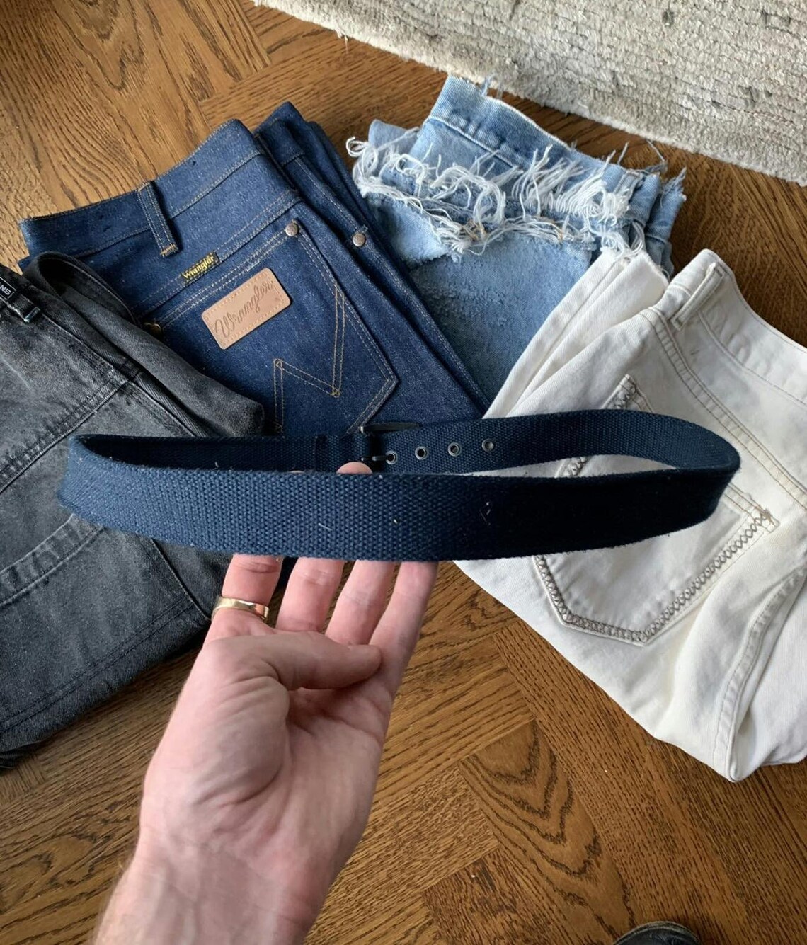 Y2K Fabric Belt 2000s Vintage Grommet Acoustic Guitar Vibe Mens Belts ...