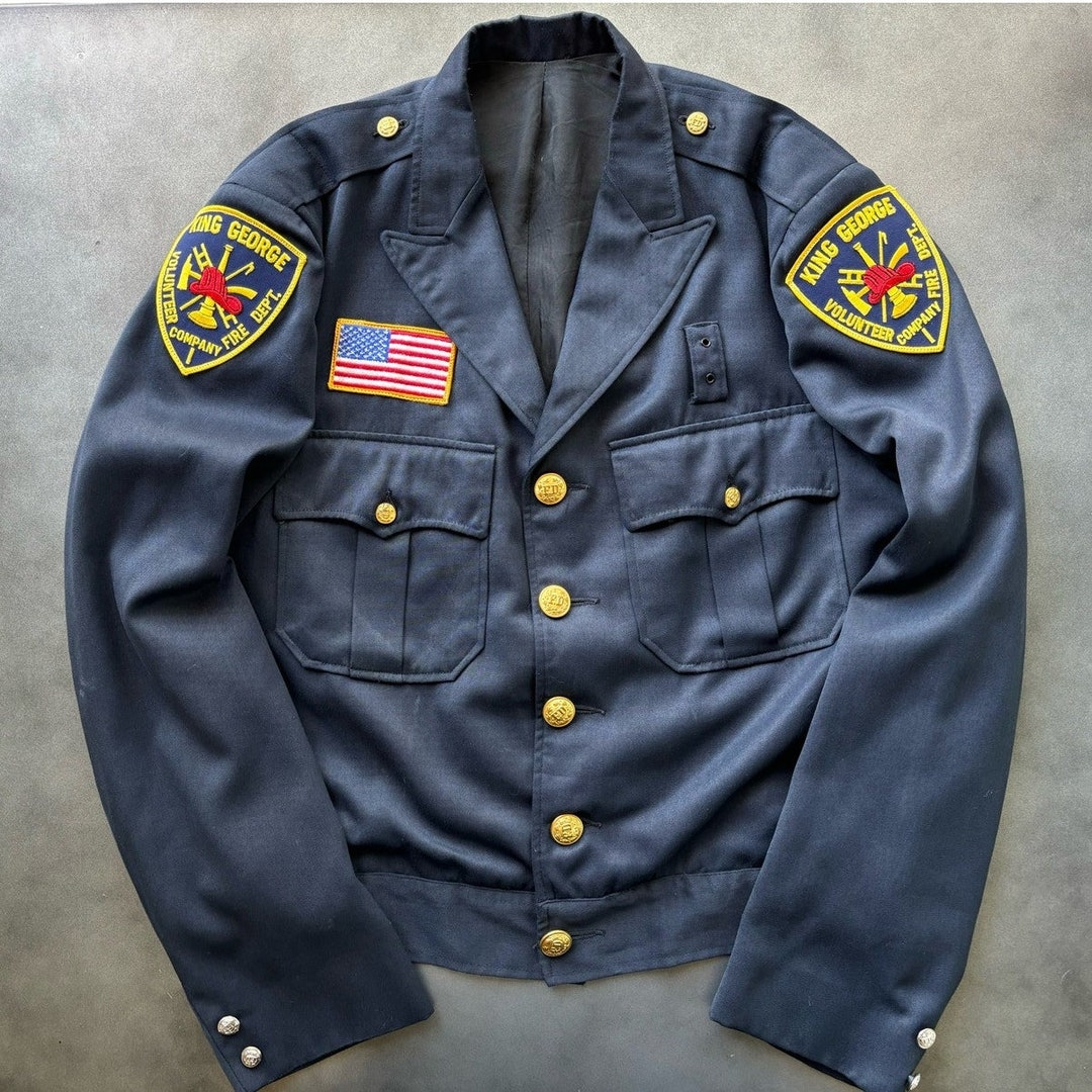 Vintage Firefighter Jacket Capitol Uniforms Cropped Blazer Volunteer ...