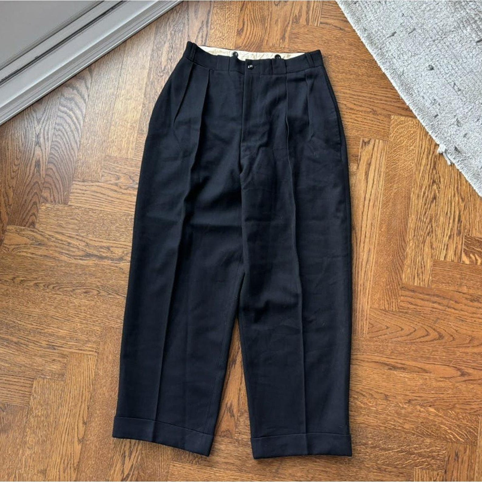 1950s Wool Trousers True Vintage Wool Pants Pleated Heavy 29 Lightning ...