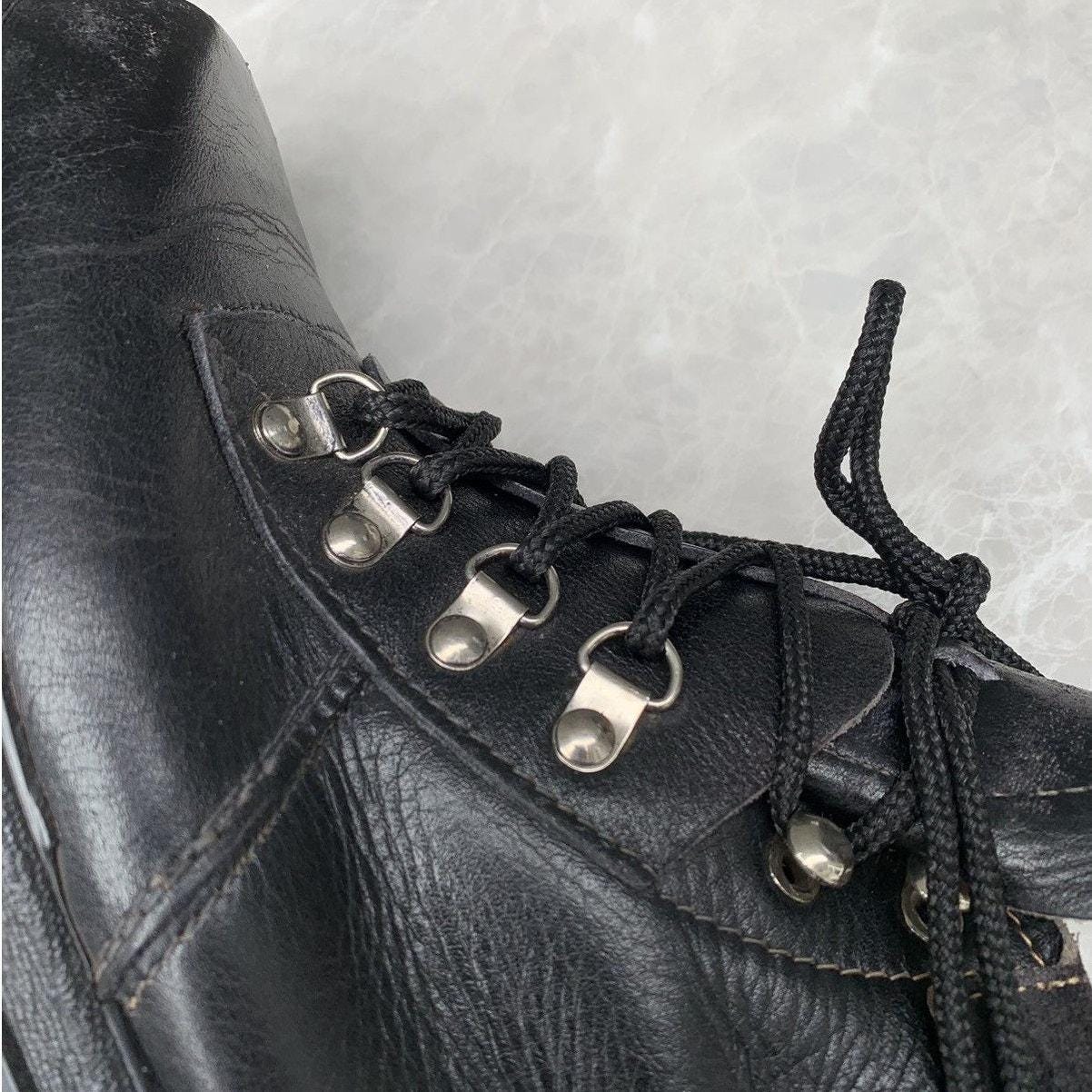 1980s Vintage Hiking Boots Mountain Trek 80s Vintage Black Leather ...