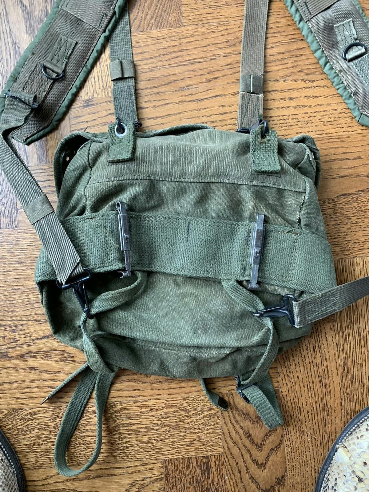 Vintage Military Bag Canvas Field Pack Suspender Korea Vietnam Korea ...