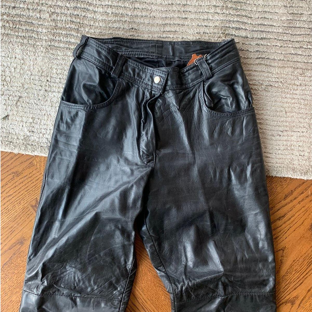 Vintage Leather Pants Vintage Leather Motorcycle Pants 90s Vintage Hide ...