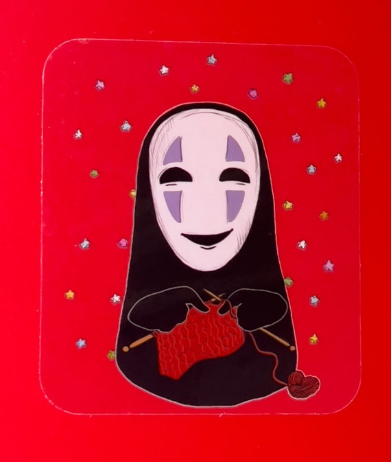 Spirited Away Knitting No-face Clear/transparent Sticker - Etsy