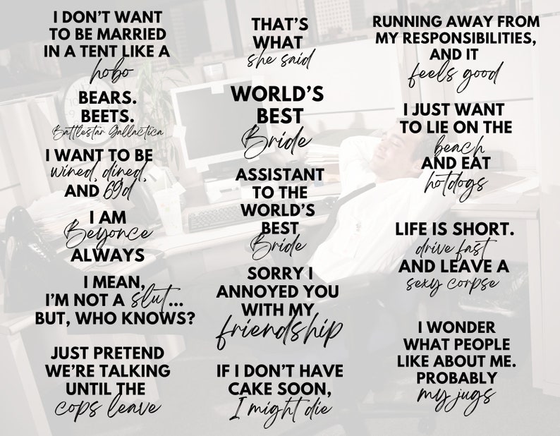 The Office Quote SVG PNG File: Bachelorette Party Shirt (digital ...