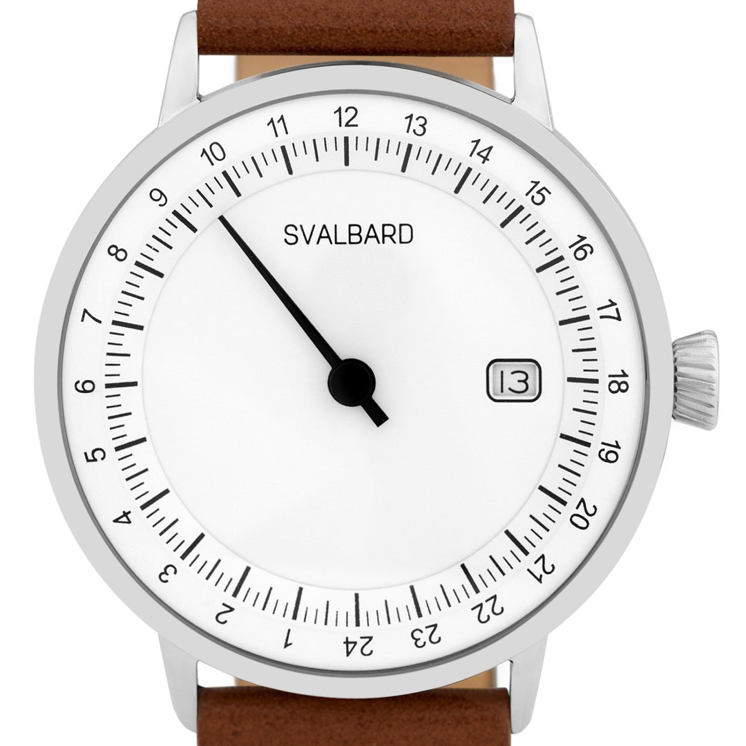 Svalbard "Singly" AA29 - 24 hour single hand watch with Swiss movement ...