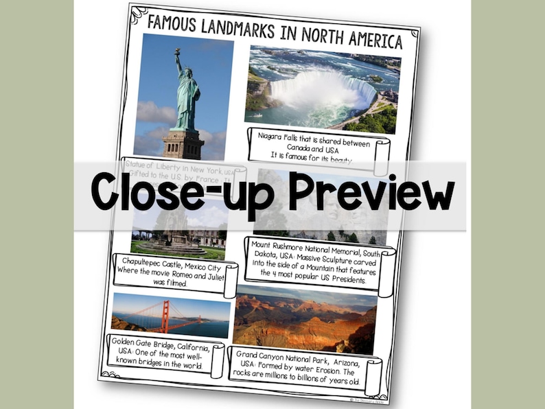 Famous Landmarks Informational Posters | for the 7 Continents ...