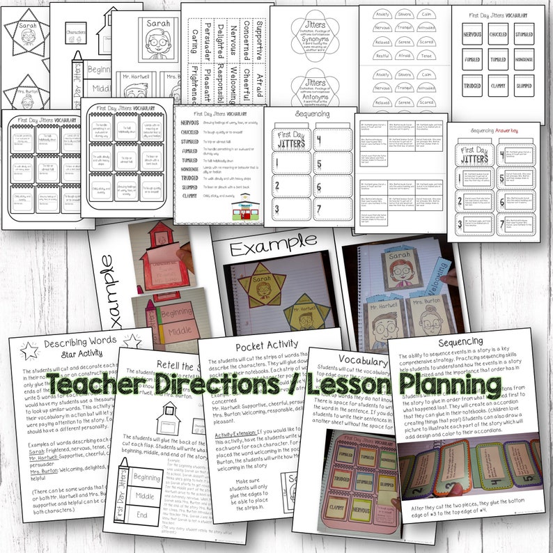 First Day Jitters Activities to Go Along With the Book Interactive ...