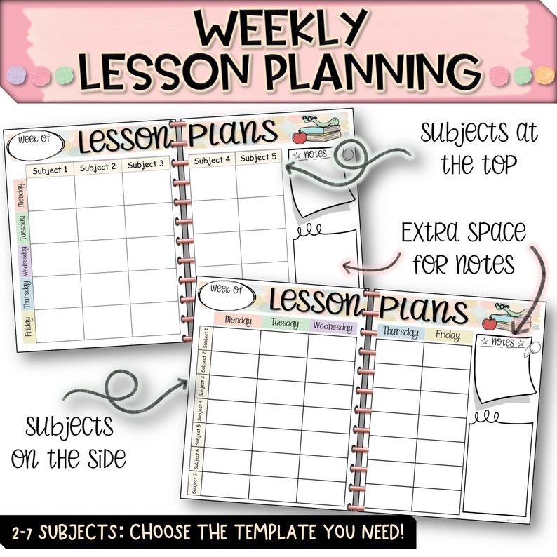 Editable Binder Forms for Your Teacher Planner + Weekly Lesson Plan ...