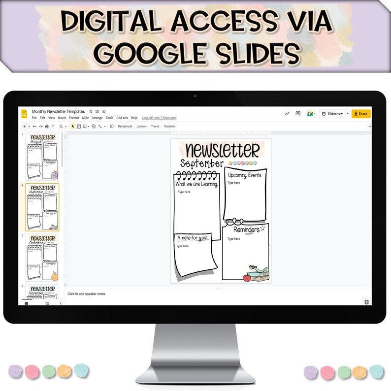 Pastel Monthly Weekly Seasonal Newsletter Templates Editable + Digital ...