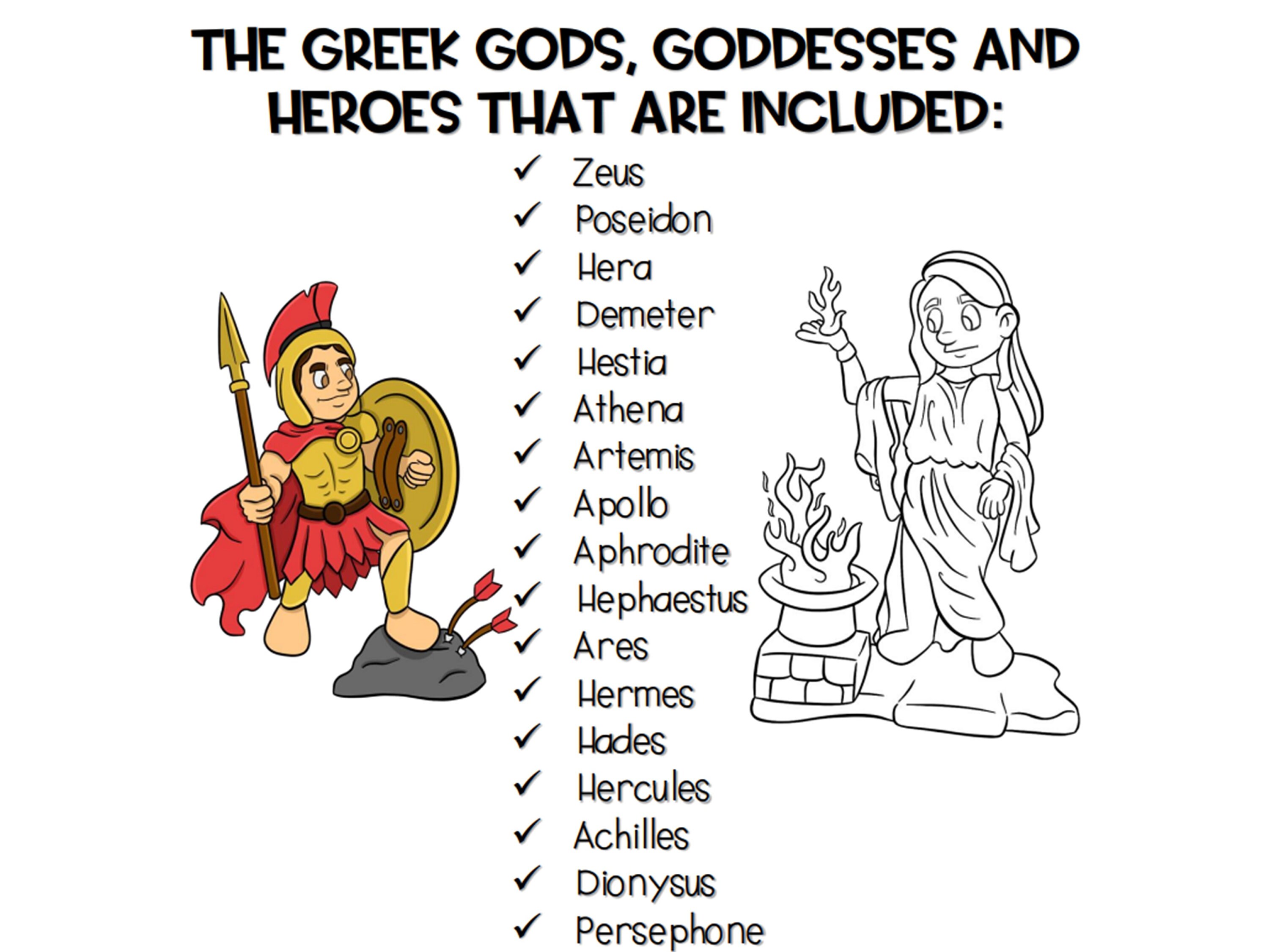Greek Gods and Goddesses Research Graphic Organizers Greek Mythology ...