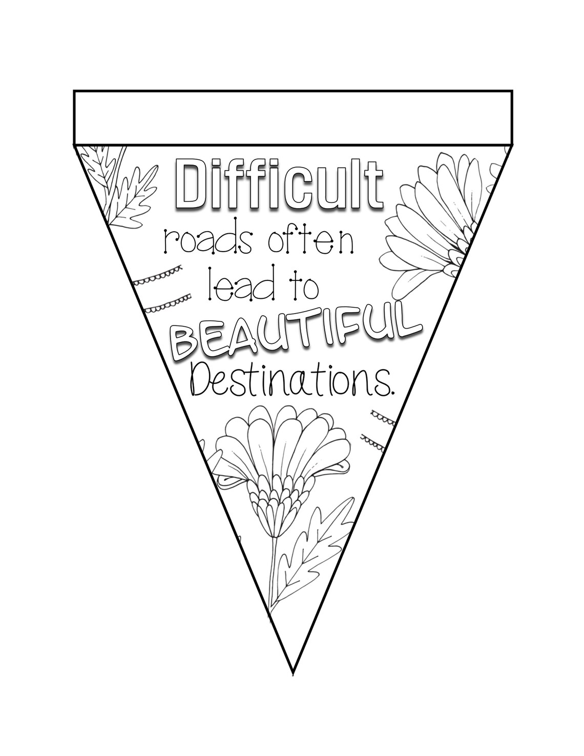 Growth Mindset Coloring Banners Pennants Stress Management Digital ...