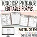 Editable Binder Forms for Your Teacher Planner Weekly Lesson Plan ...