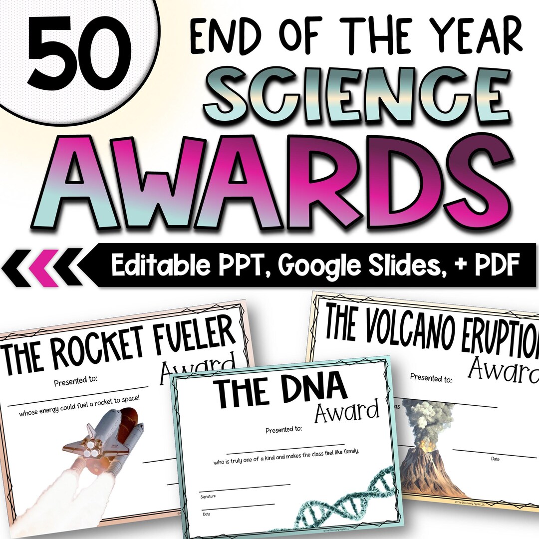 50 End of the Year Science Awards | Editable Science Certificates for ...