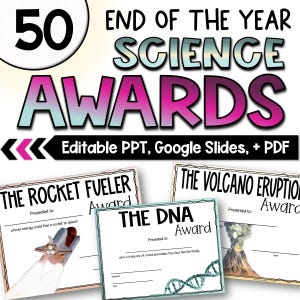 50 End of the Year Science Awards | Editable Science Certificates for ...