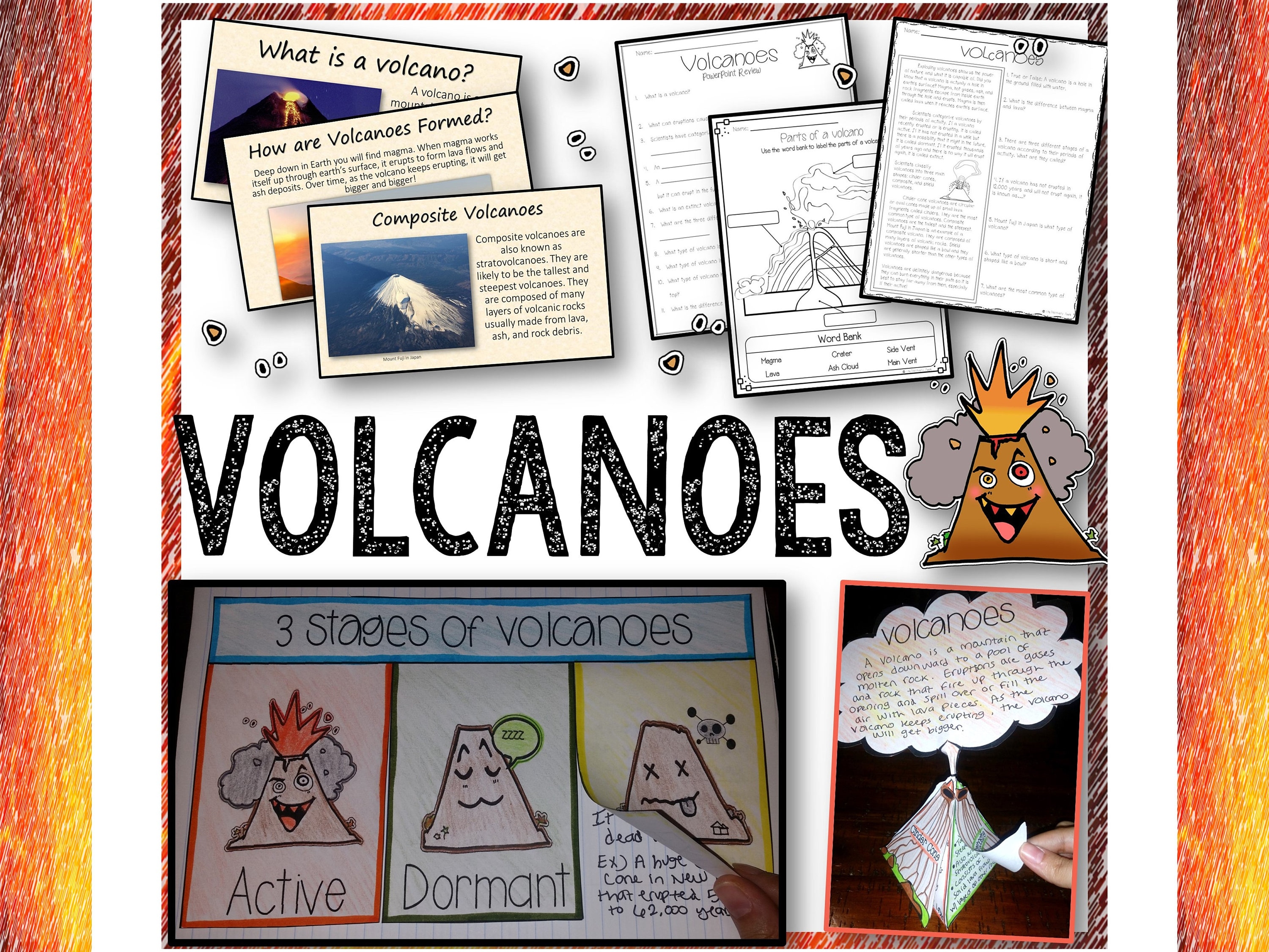 Volcanoes Unit Bundle Study - Printables, Acitivites, Editable ...