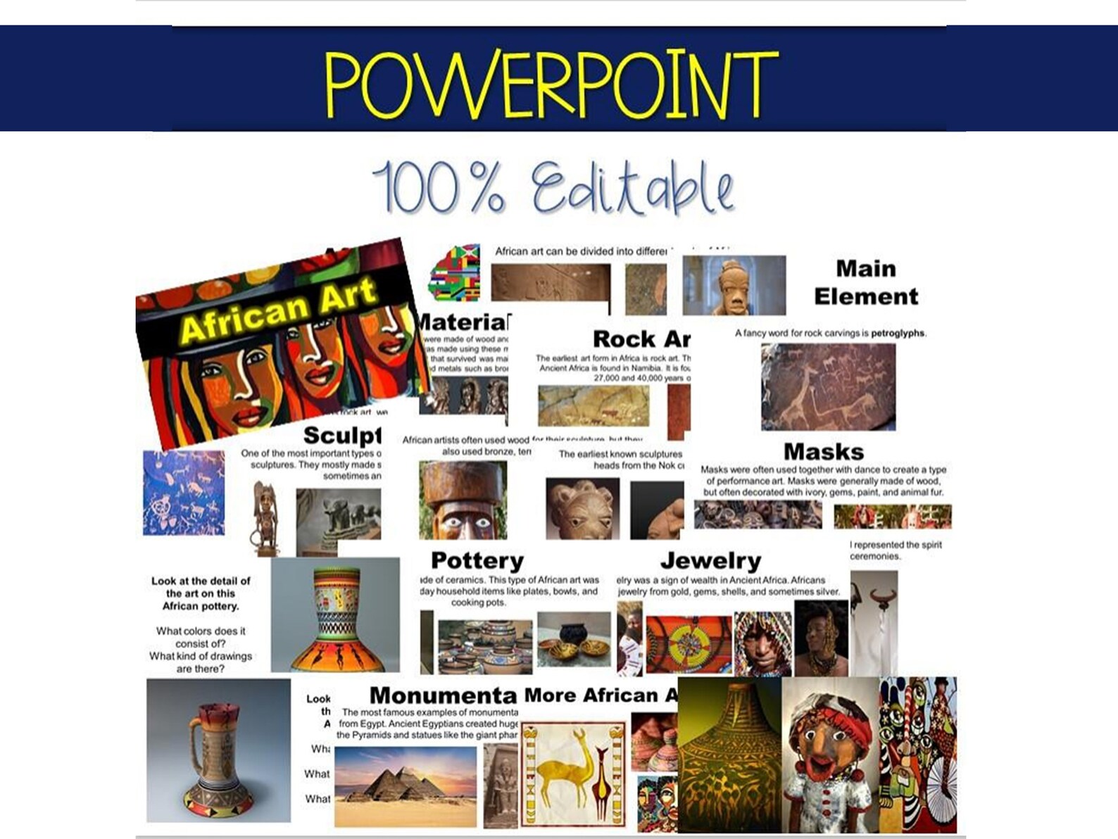 Art Around the World AFRICA –activities & Editable Powerpoint Distance ...