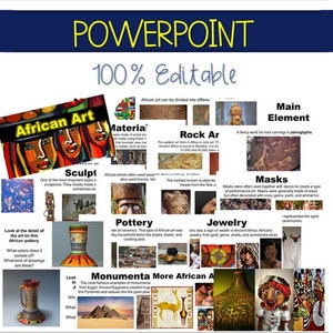 Art Around the World AFRICA –activities & Editable Powerpoint Distance ...