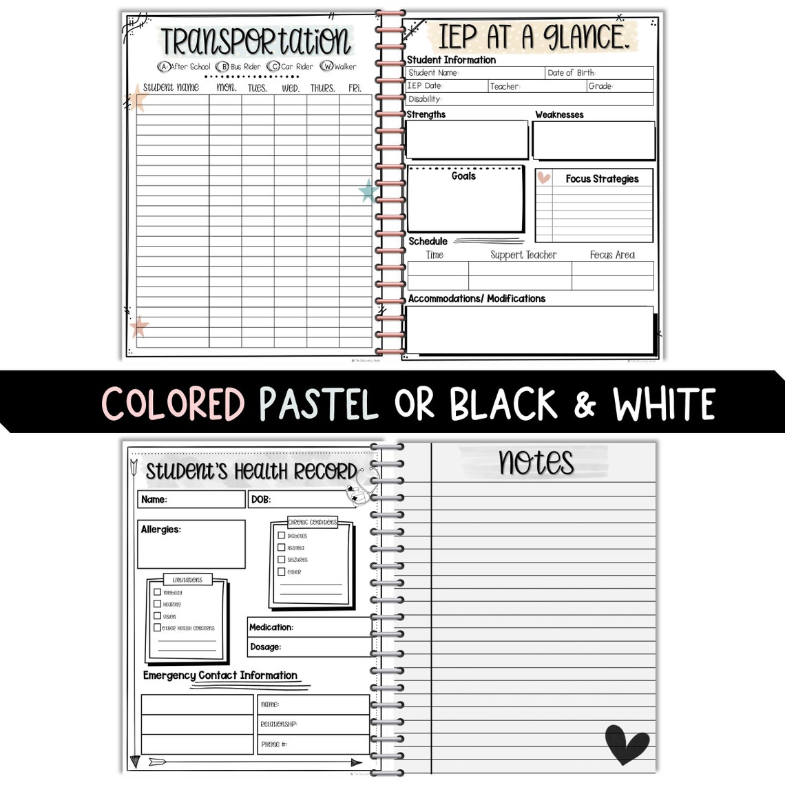 Editable Binder Forms for Your Teacher Planner Weekly Lesson Plan ...