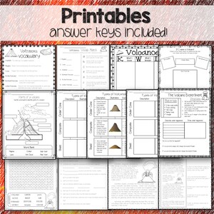 Volcanoes Unit Bundle Study - Printables, Acitivites, Editable ...