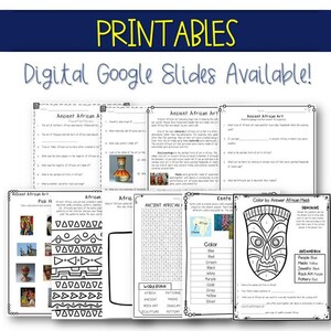 Art Around the World AFRICA –activities & Editable Powerpoint Distance ...