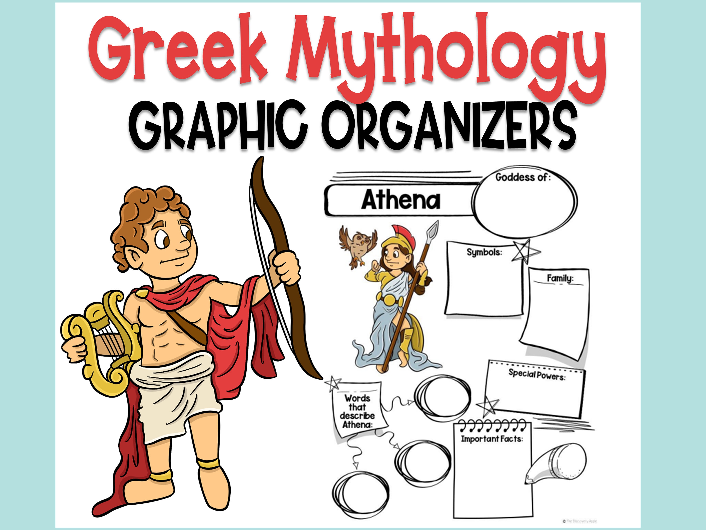 Greek Gods and Goddesses Research Graphic Organizers Greek Mythology ...