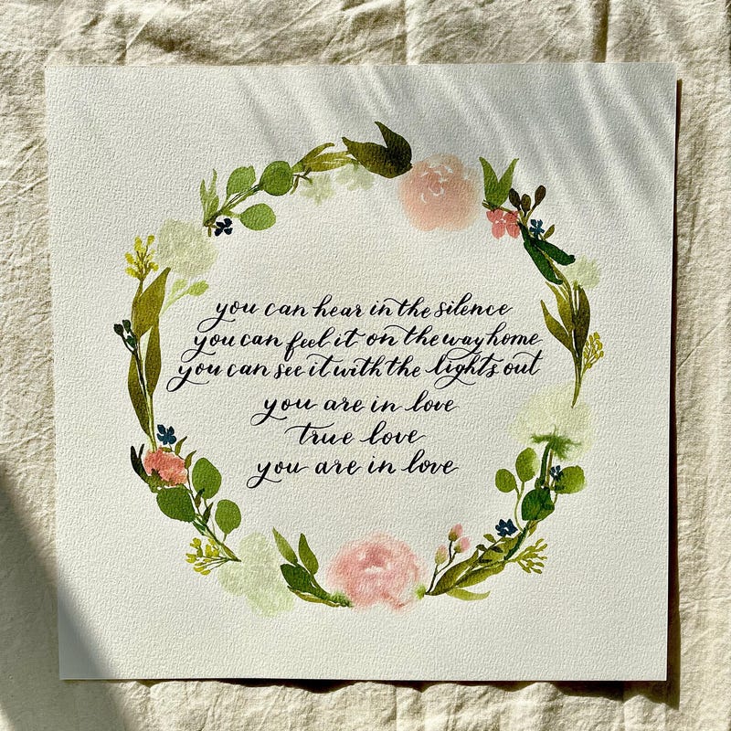 Calligraphy Lyrics - Etsy