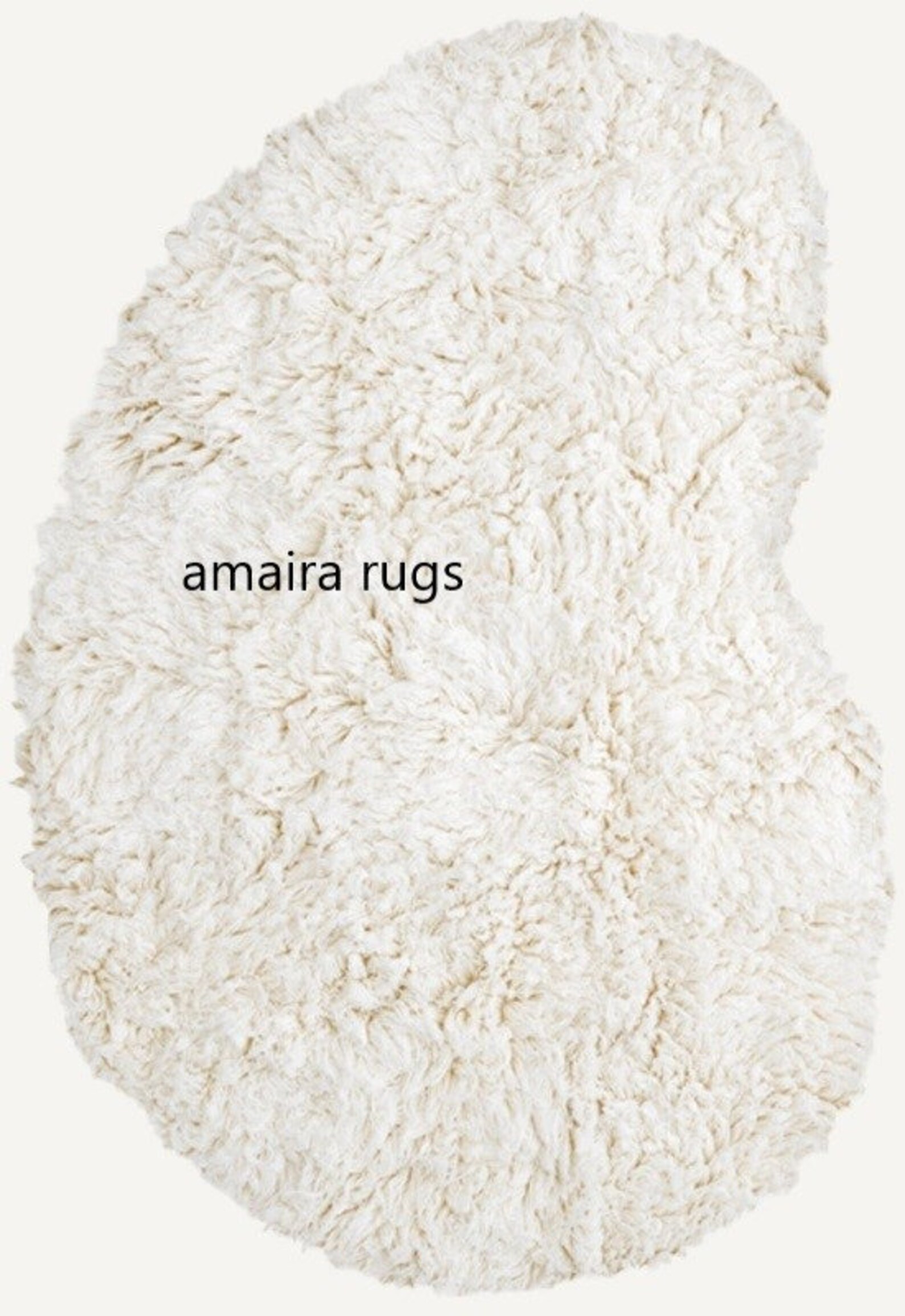 RESIDUE SHAGGY WOOL Bone White Rug Kidney Shape Rug - Etsy
