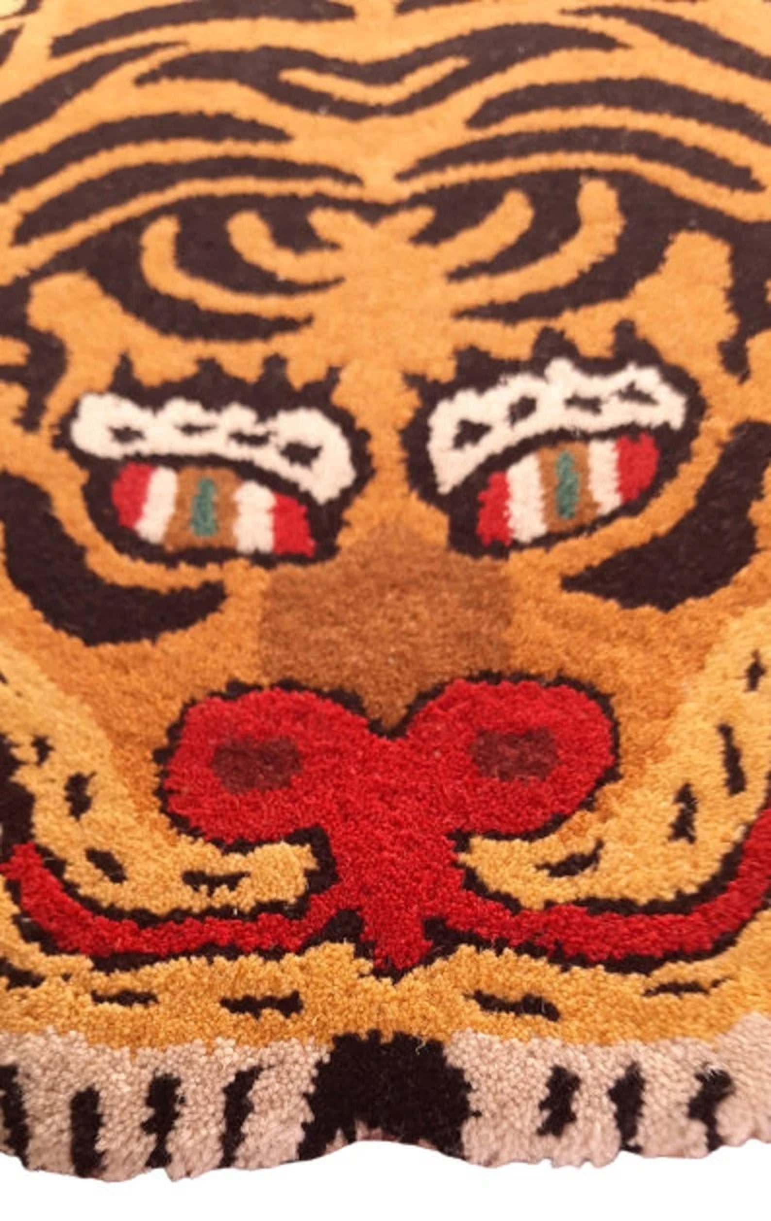 Hand Tufted Tibetan Tiger Rug With 100% Wool Anti Skid Area Rug for ...