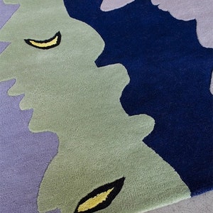 Evile Face Hand Tufted Rug in New Zealand Wool Designer Hand Tufted ...