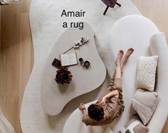 Hand Tufted Kidney Shape Modern Wool Handmade Area Rug Hand Loom Rugs ...