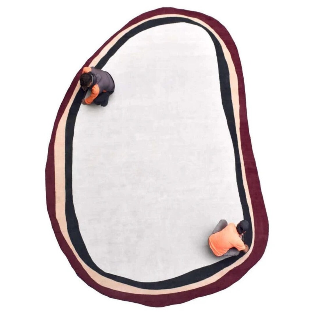 Hand Tufted Kidney Shape Modern Wool Handmade Area Rug Hand Loom Rugs ...