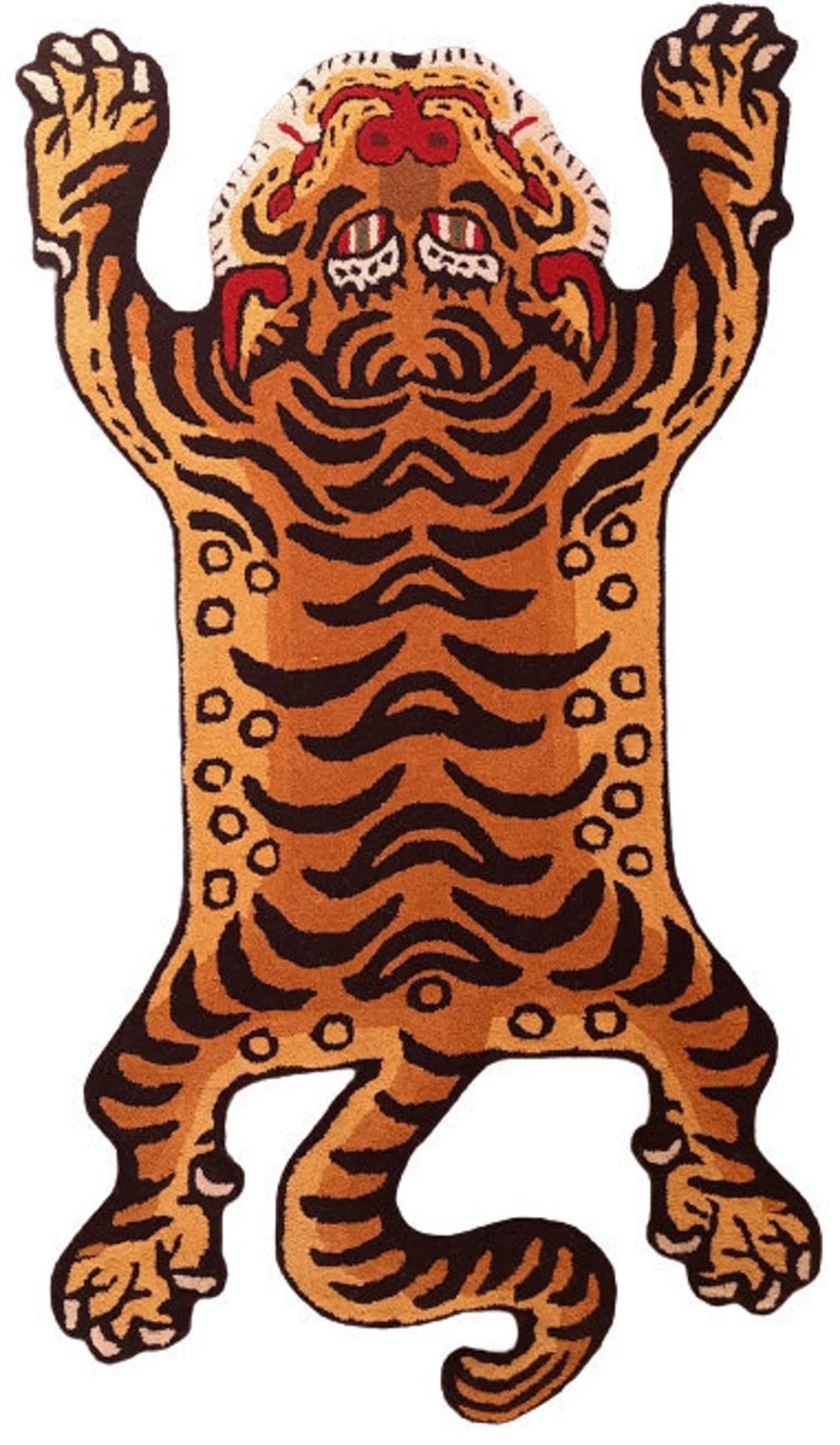 Hand Tufted Tibetan Tiger Rug With 100% Wool Anti Skid Area Rug for ...