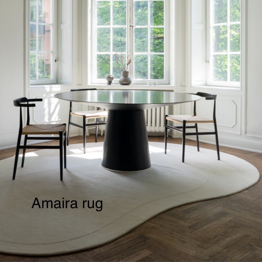 Hand Tufted Kidney Shape Modern Wool Handmade Area Rug Hand Loom Rugs ...