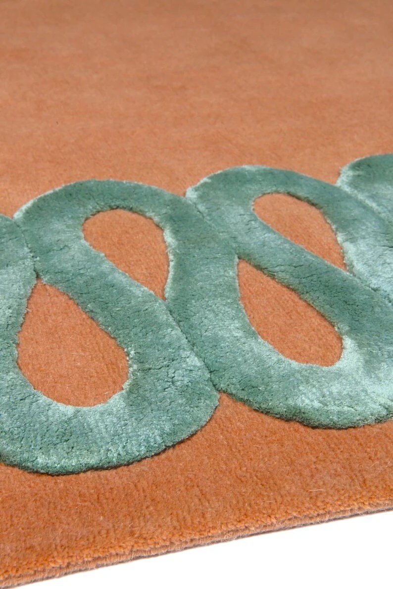 Luxury Silk & Wool Orange Hand Tufted Designer Wool Tuft Rug - Etsy