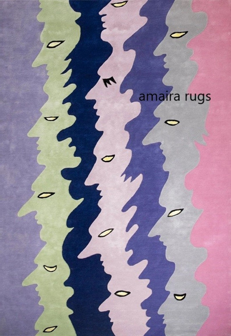 Evile Face Hand Tufted Rug in New Zealand Wool Designer Hand Tufted ...