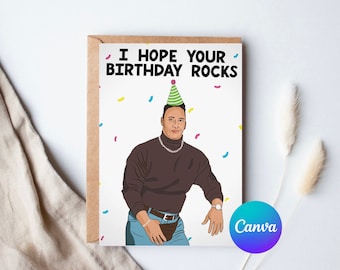 The Rock Dwayne Birthday Card - Etsy