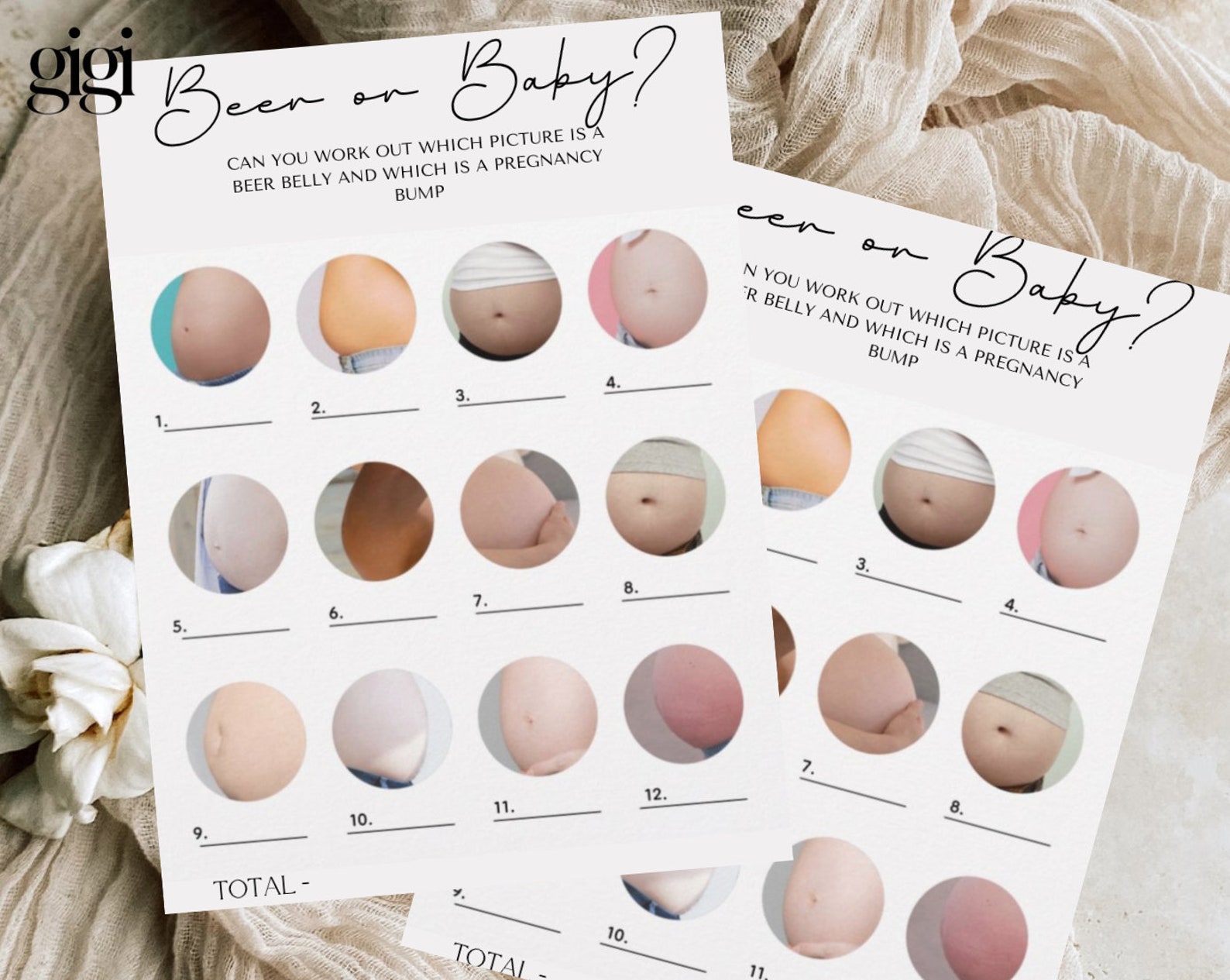Beer or Baby Belly Funny Baby Shower Game,minimalist Baby Shower Game ...