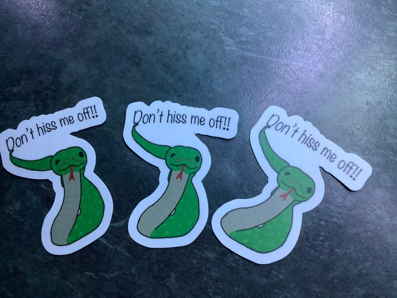 Cute dont Hiss Me Off Green Snake Sticker - Etsy