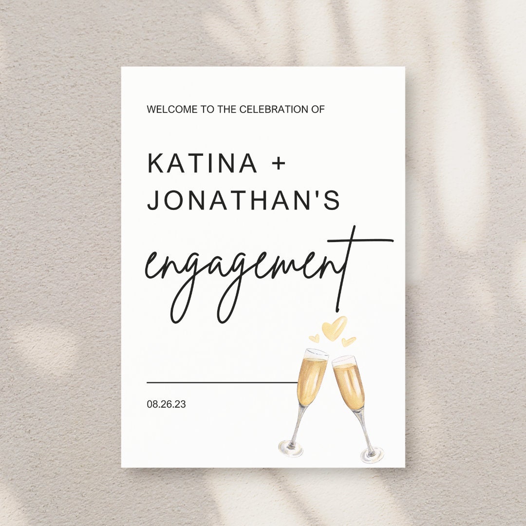 Engagement Poster Engagement Decor Engagement Sign Engagement ...