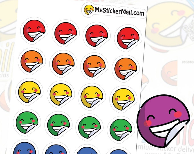 Smiley Face Stickers | Rainbow Smiley Face Stickers | Sticker Sheet ...