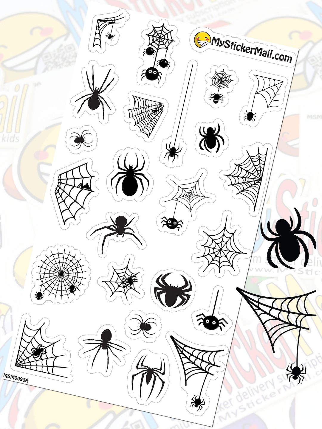Spider Stickers Spider Webs Halloween Stickers Scrapbook - Etsy