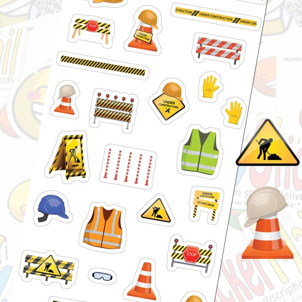 Construction Safety Stickers - Etsy