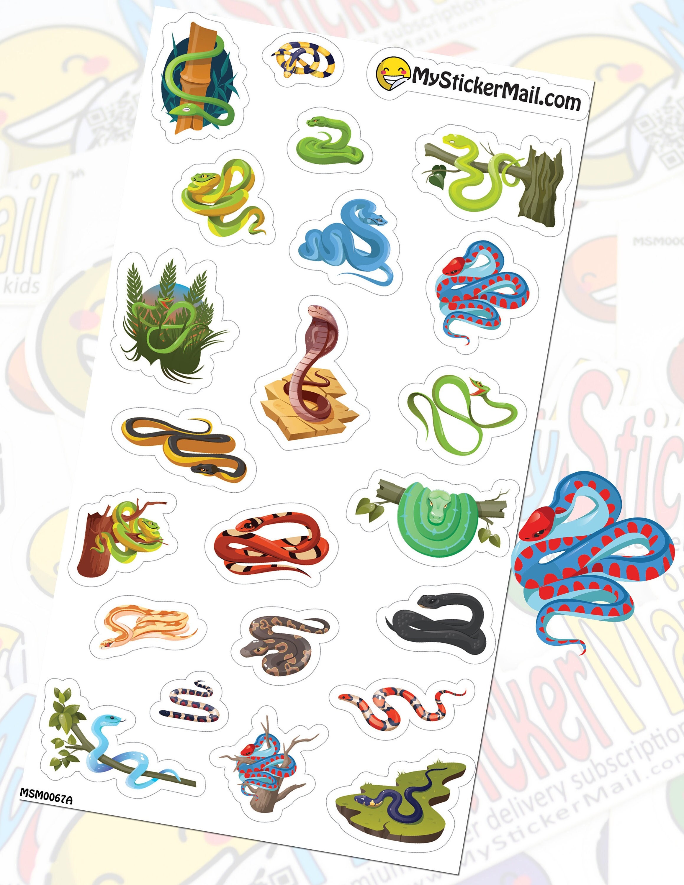 Cute Snake Stickers Snake Stickers Sticker Sheet Scrapbook Stickers ...