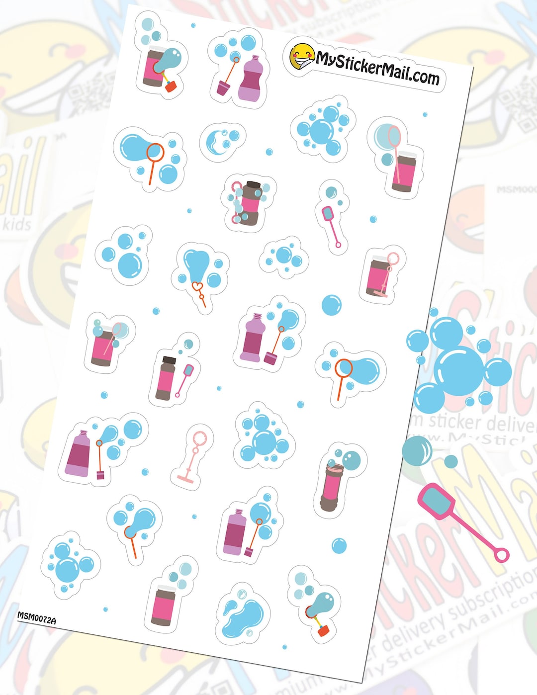 Bubble Stickers Soap Bubble Stickers Bubbles Sticker Sheet Scrapbook ...