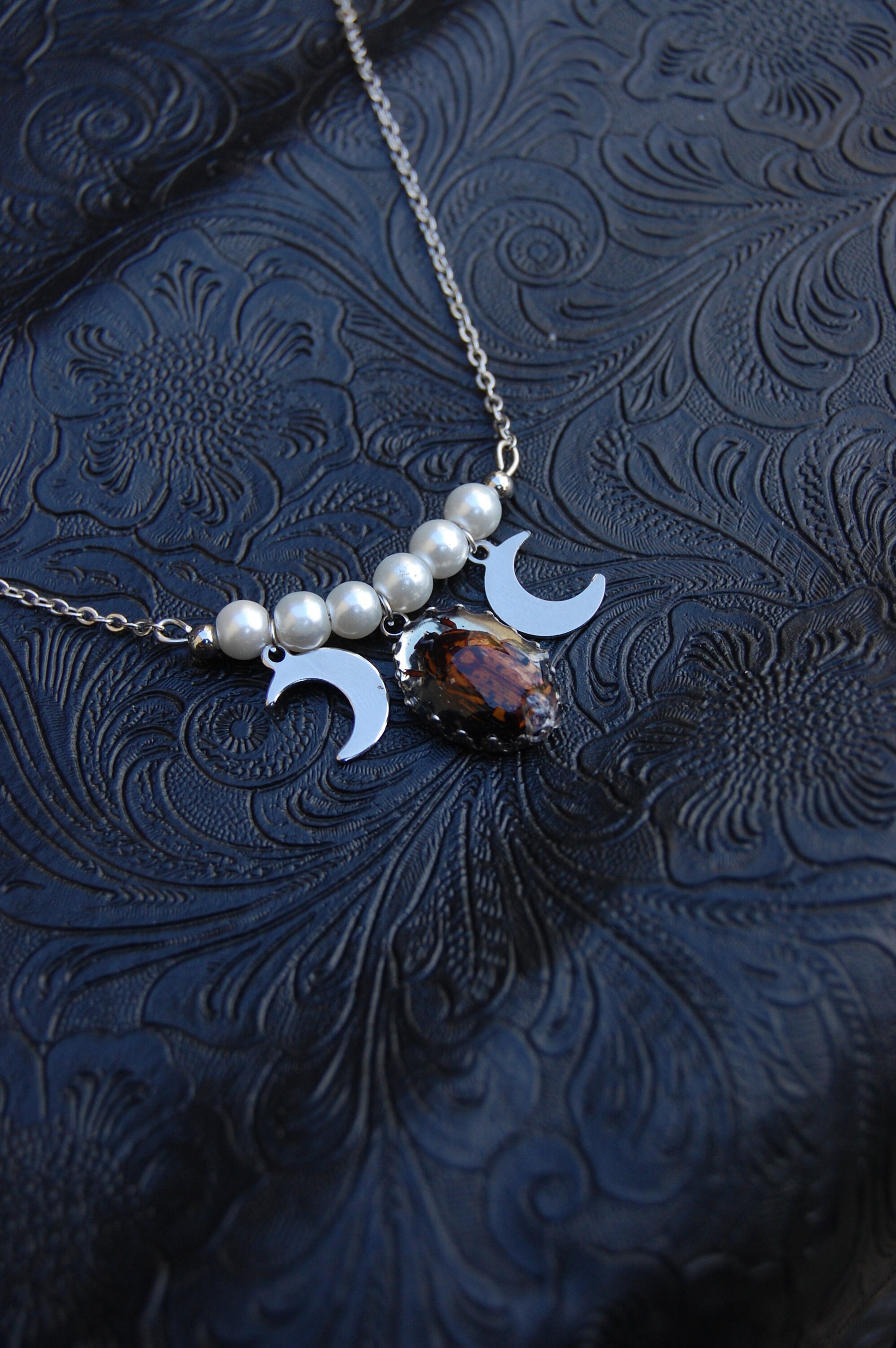 Triple Moon Scarab Necklace, Entomology, Curiosities, Witch, Victorian ...